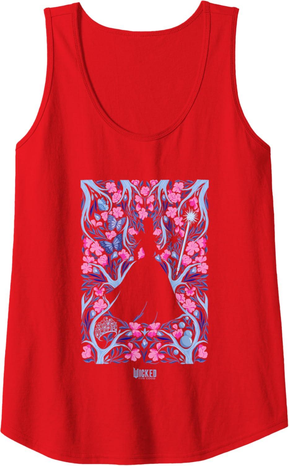 Wicked: For Good Glinda Floral Grace Tank Top(Red) - Wicked