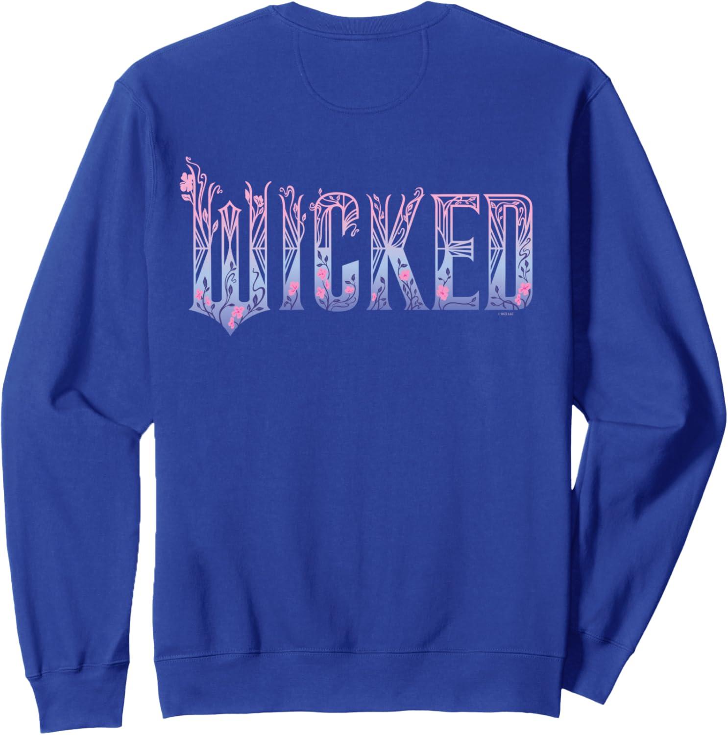 Wicked: For Good Glinda Elegant Logo Front And Back Sweatshirt(Royal ...