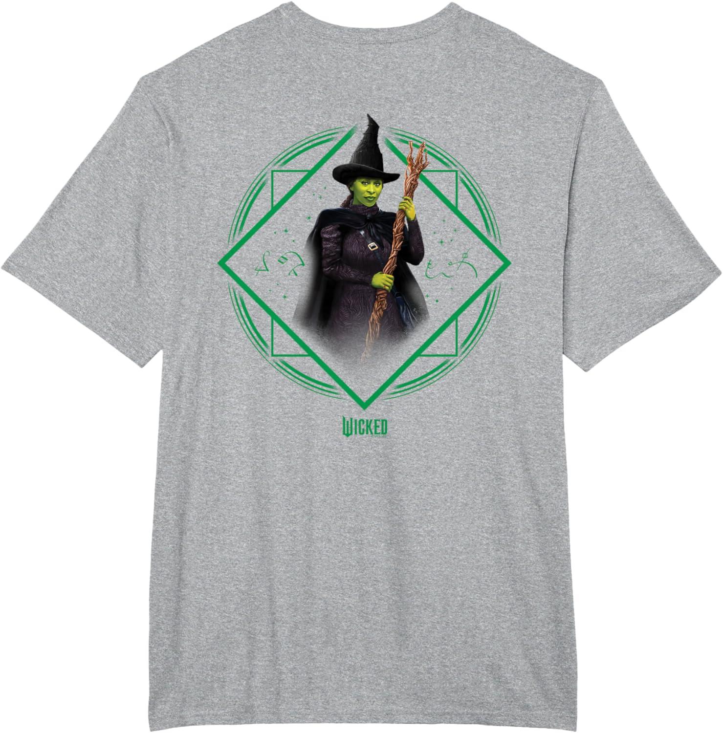Wicked Elphaba Signature Front & Back T-Shirt(Heather Grey) - Wicked