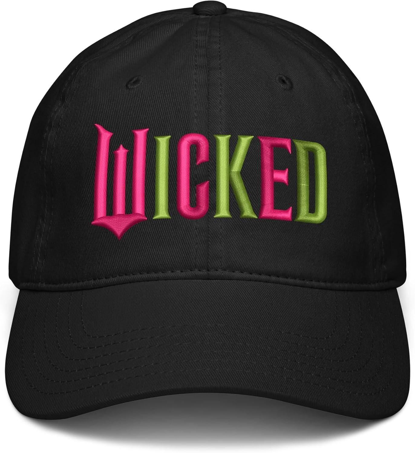 Wicked Elphaba & Glinda Pink & Green Wicked Logo Adjustable Puff ...