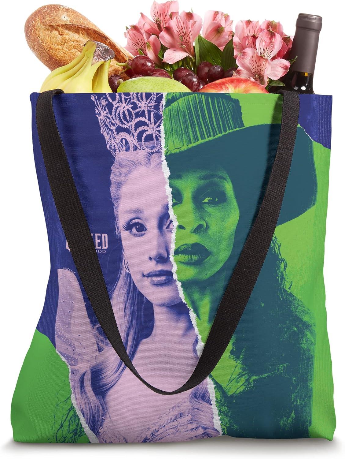 Wicked: For Good Glinda and Elphaba Split Portrait Tote Bag - Wicked