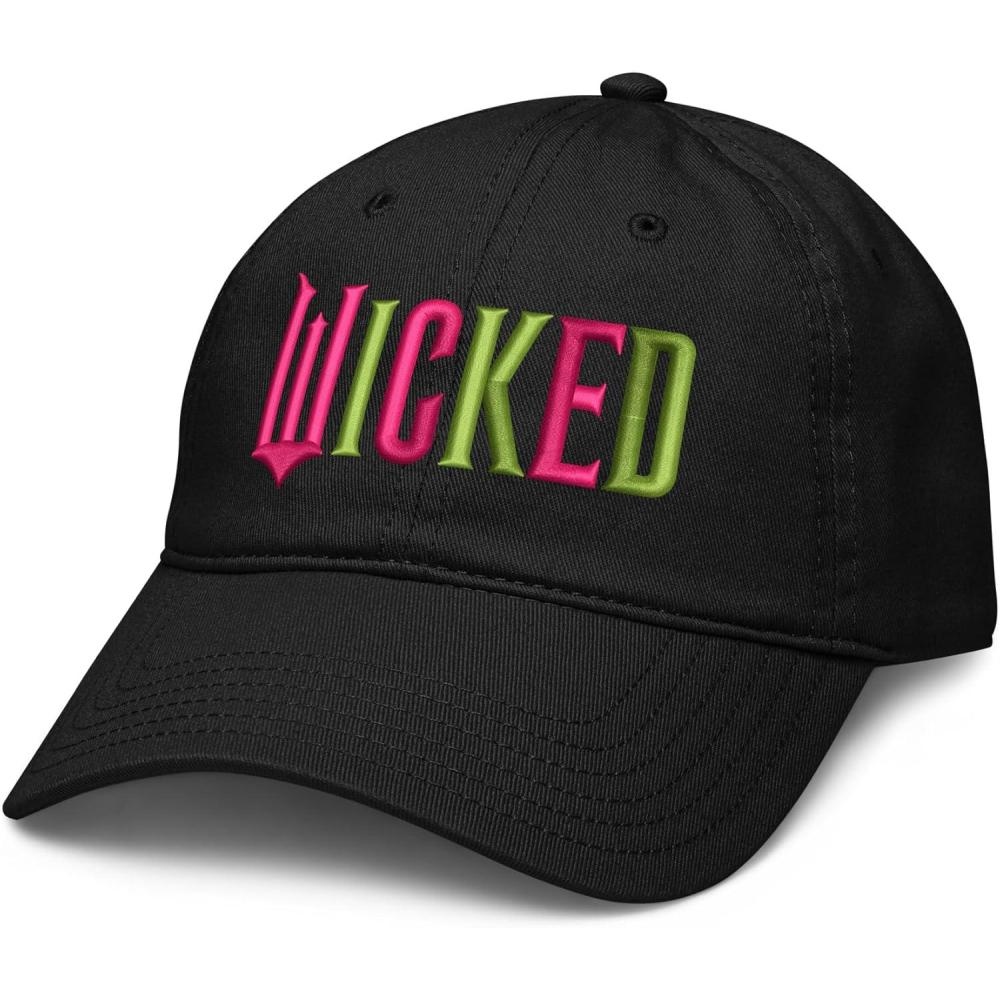 Wicked Elphaba & Glinda Pink & Green Wicked Logo Adjustable Puff ...