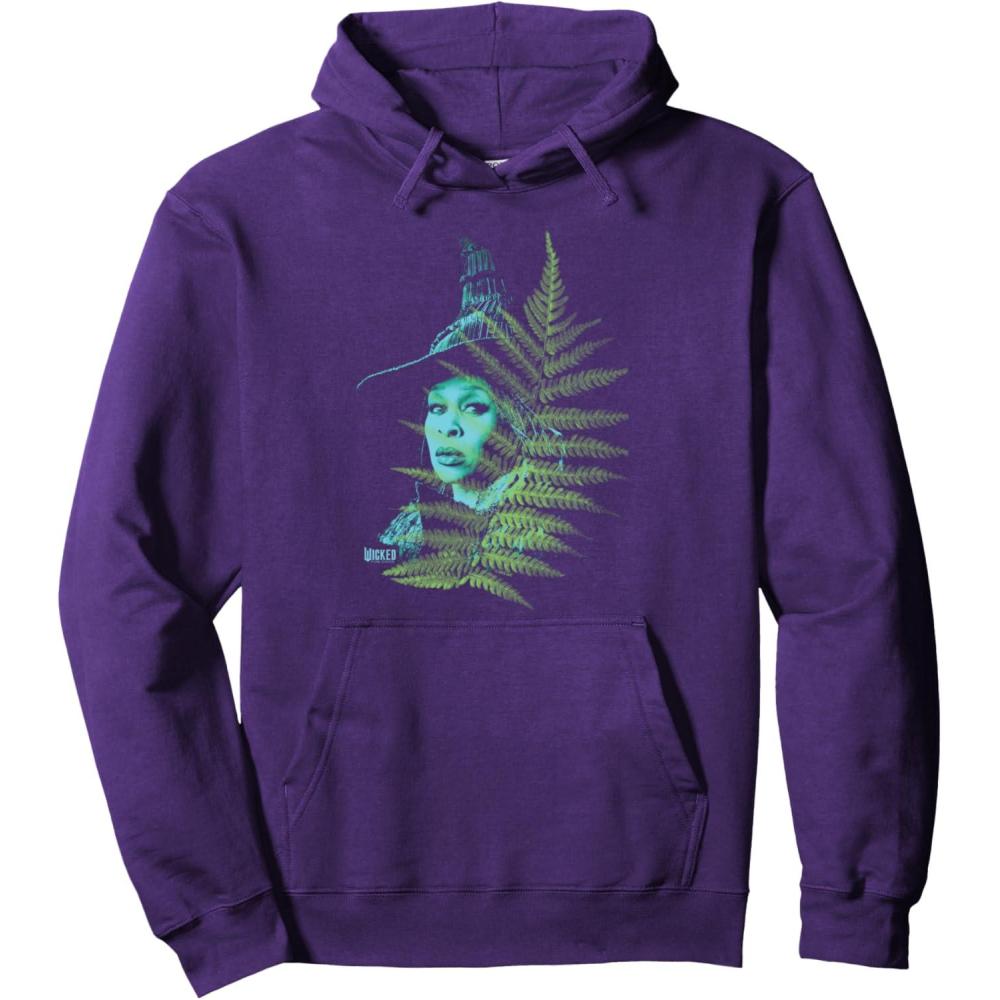 Wicked: For Good Elphaba Striking Portrait Pullover Hoodie(Purple) - Wicked