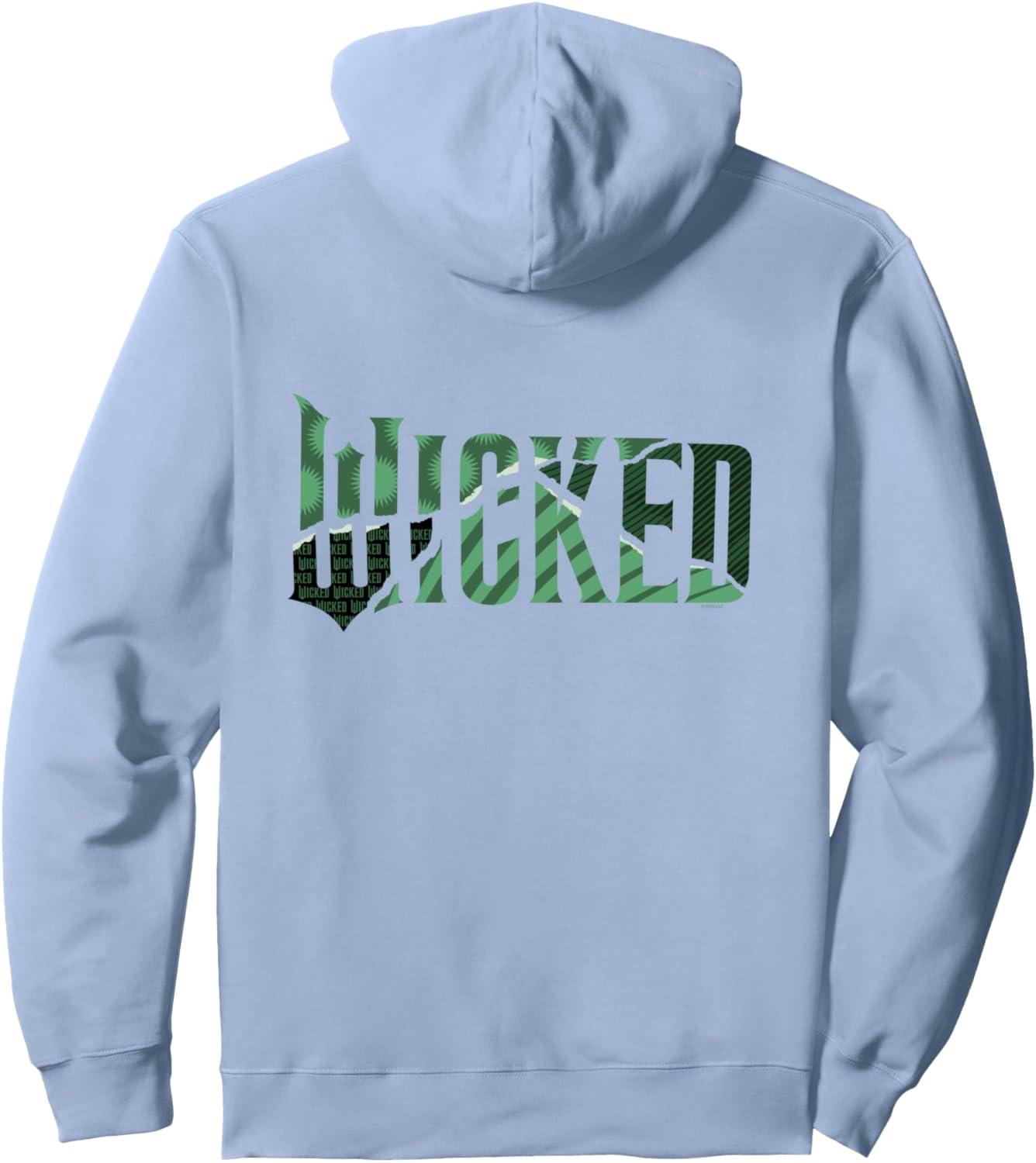 Wicked: For Good Torn Green Logo Front And Back Pullover Hoodie(Dusty ...