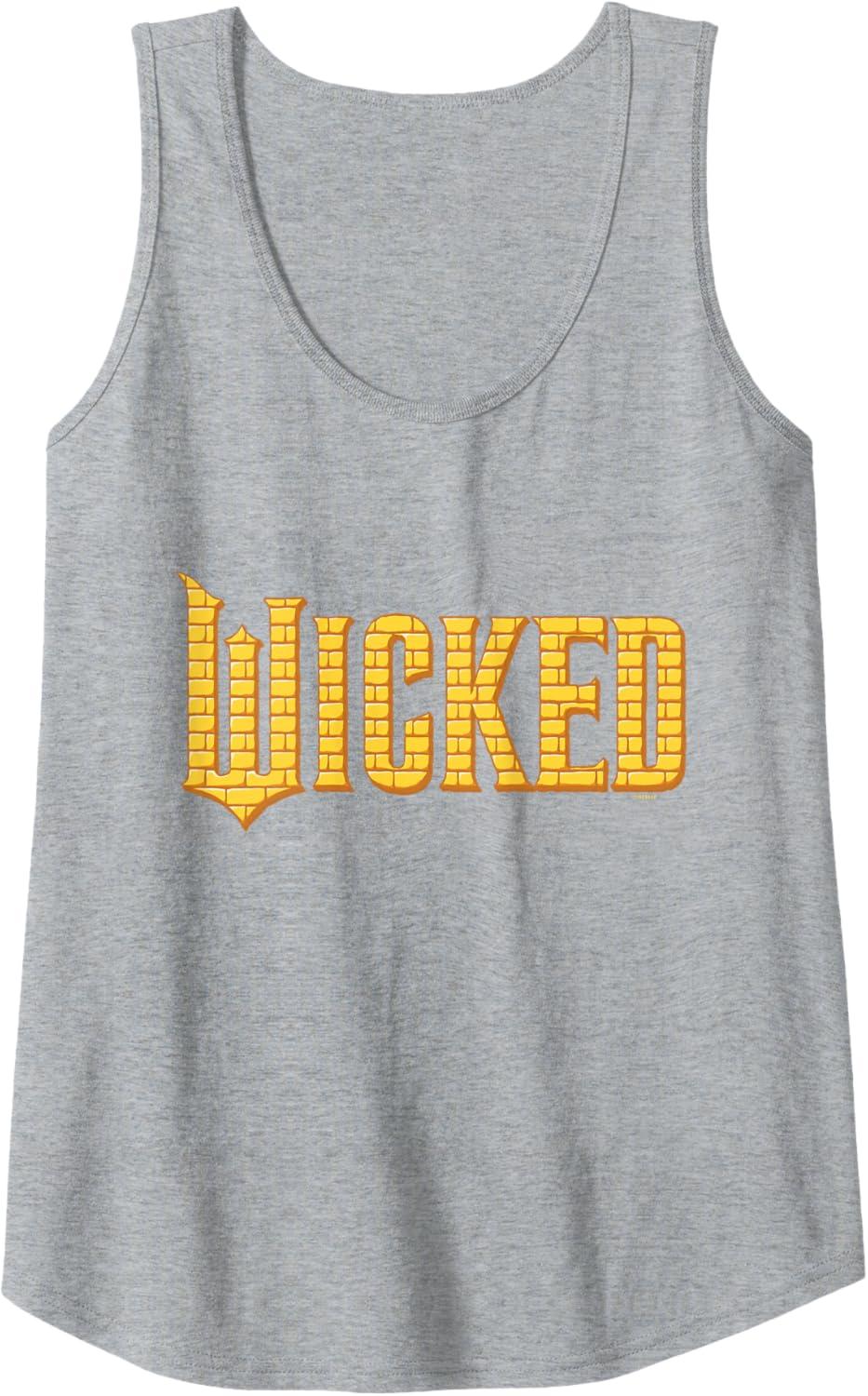 Wicked: For Good Logo Yellow Brick Road Tank Top(Heather Grey) - Wicked