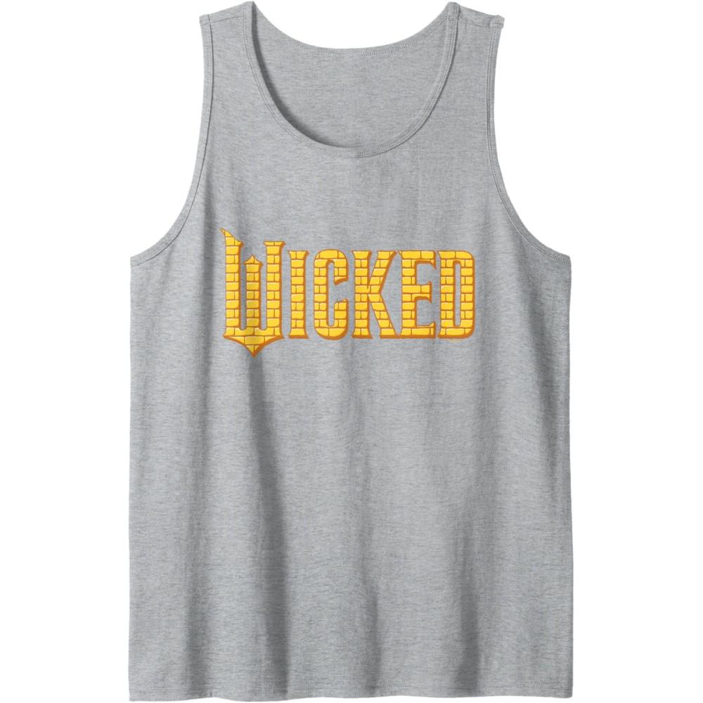 Wicked: For Good Logo Yellow Brick Road Tank Top(Heather Grey) - Wicked